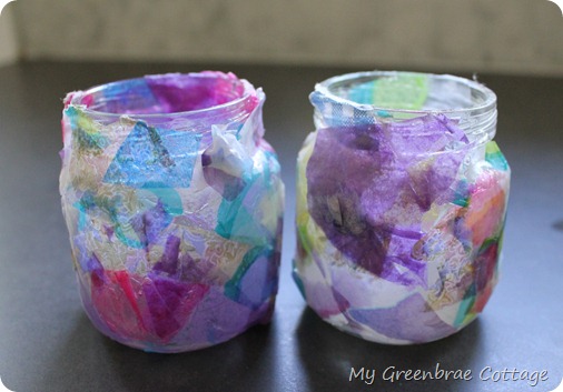 My Greenbrae Cottage: Tissue Paper Votive Holders {craft for kids}